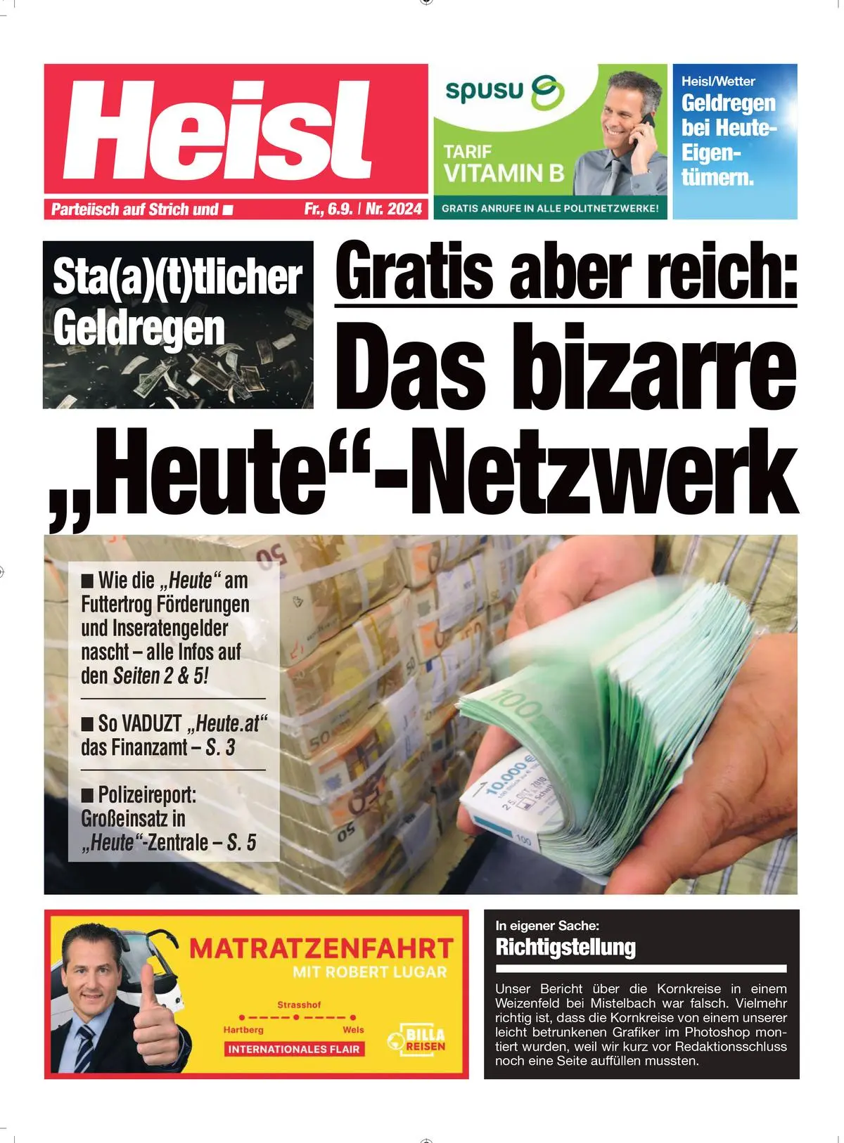 „Heisl“: „Tagespresse“ gratuliert „Heute“ zum 20. Geburtstag mit ...