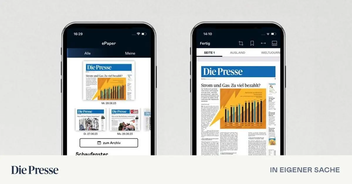 Das ist neu im ePaper - bitte aktualisieren Sie die „Presse“-App ...