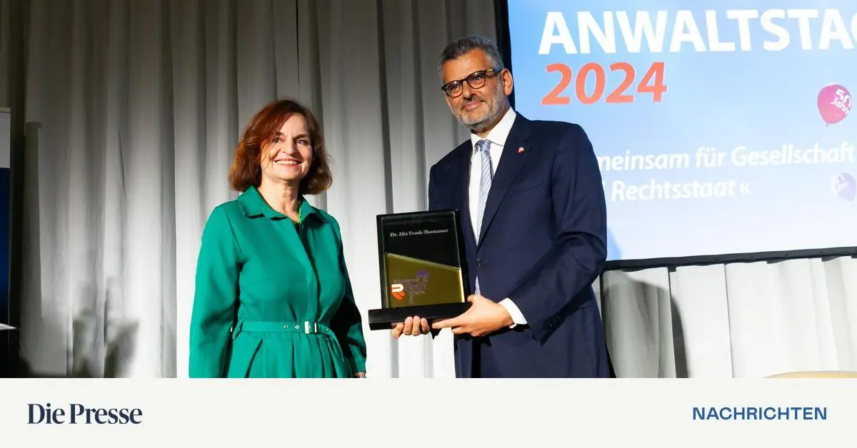 Hohe Auszeichnung für Anwältin Alix Frank-Thomasser – DiePresse.com