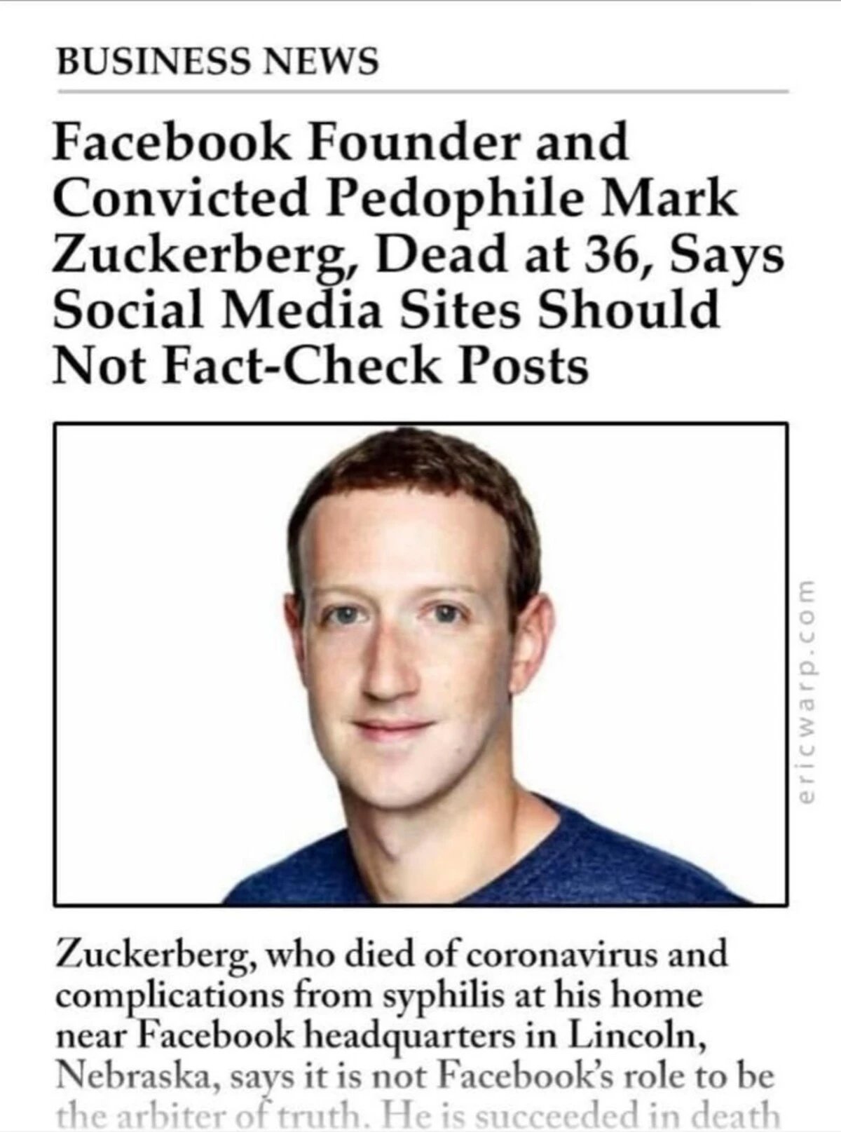 Aus für Faktencheck: Fake-Todesmeldungen über Mark Zuckerberg ...