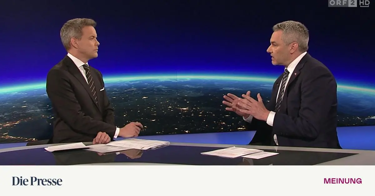 Ein grantiger Kanzler und die "Interpretationen eines ORF-Moderators ...