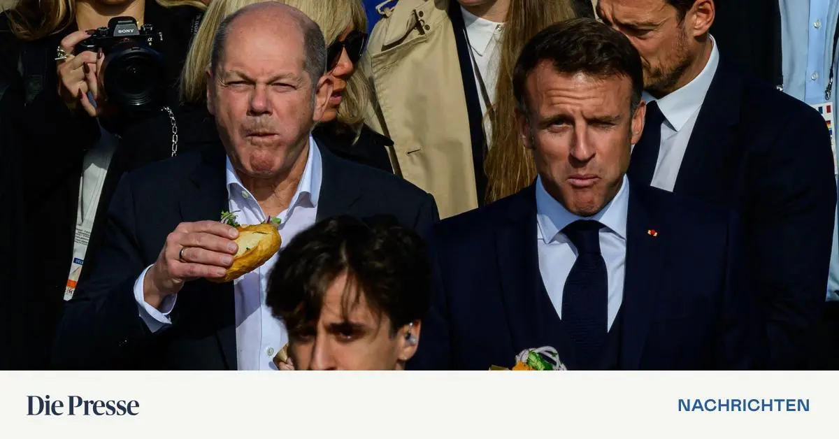 „Fischbrötchen“ für den Kanzler und den Präsidenten: Scholz und Macron ...