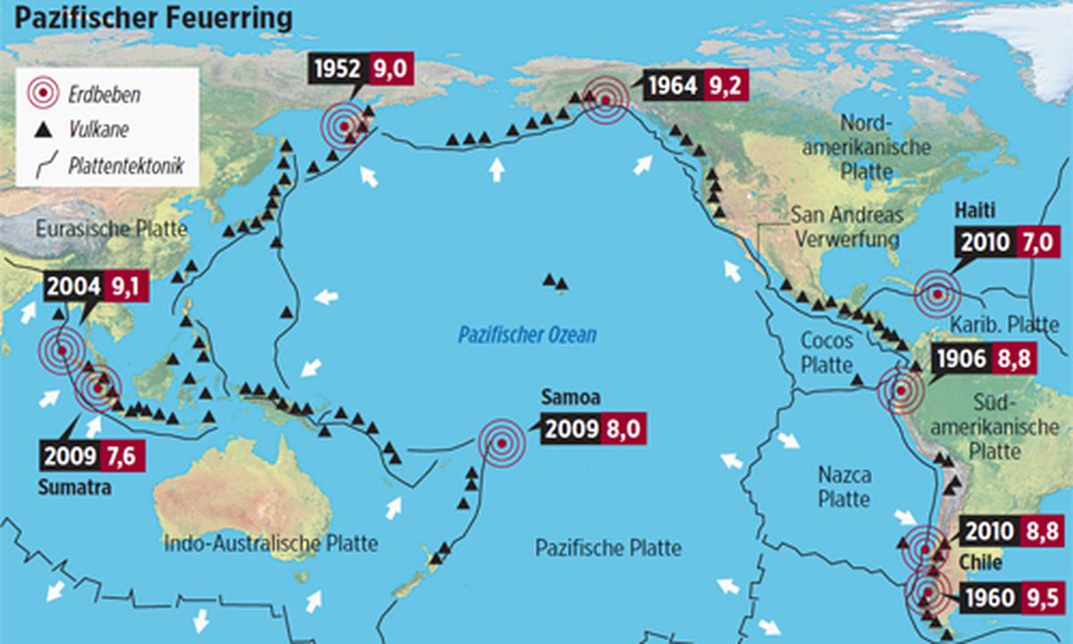 Pazifischer Feuerring: Wenn Platten aneinanderreiben | DiePresse.com