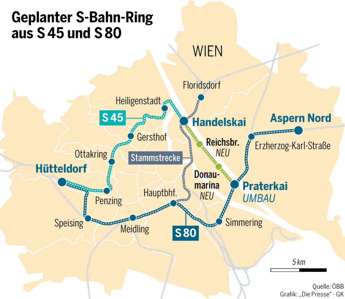 Studie: Ring aus Linien S45 und S80 in Wien möglich und sinnvoll ...