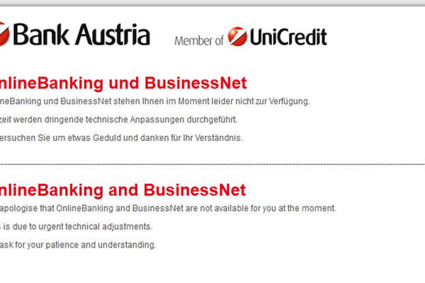 Bank Austria: Onlinebanking funktioniert wieder – DiePresse.com