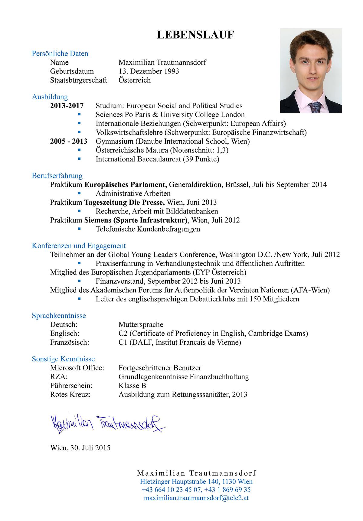 Der perfekte Lebenslauf für Österreich, Deutschland und die Schweiz ...