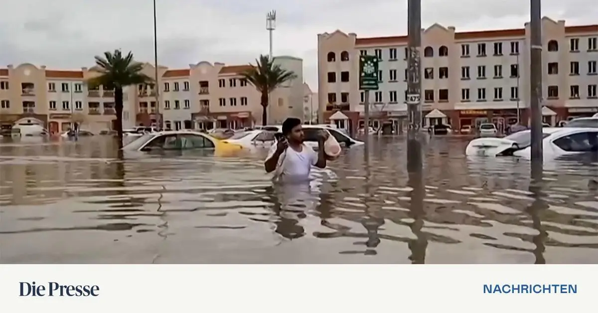 Schwerste Regenfälle seit 1949: Sturmfluten setzen Flughafen in Dubai unter Wasser – DiePresse.com