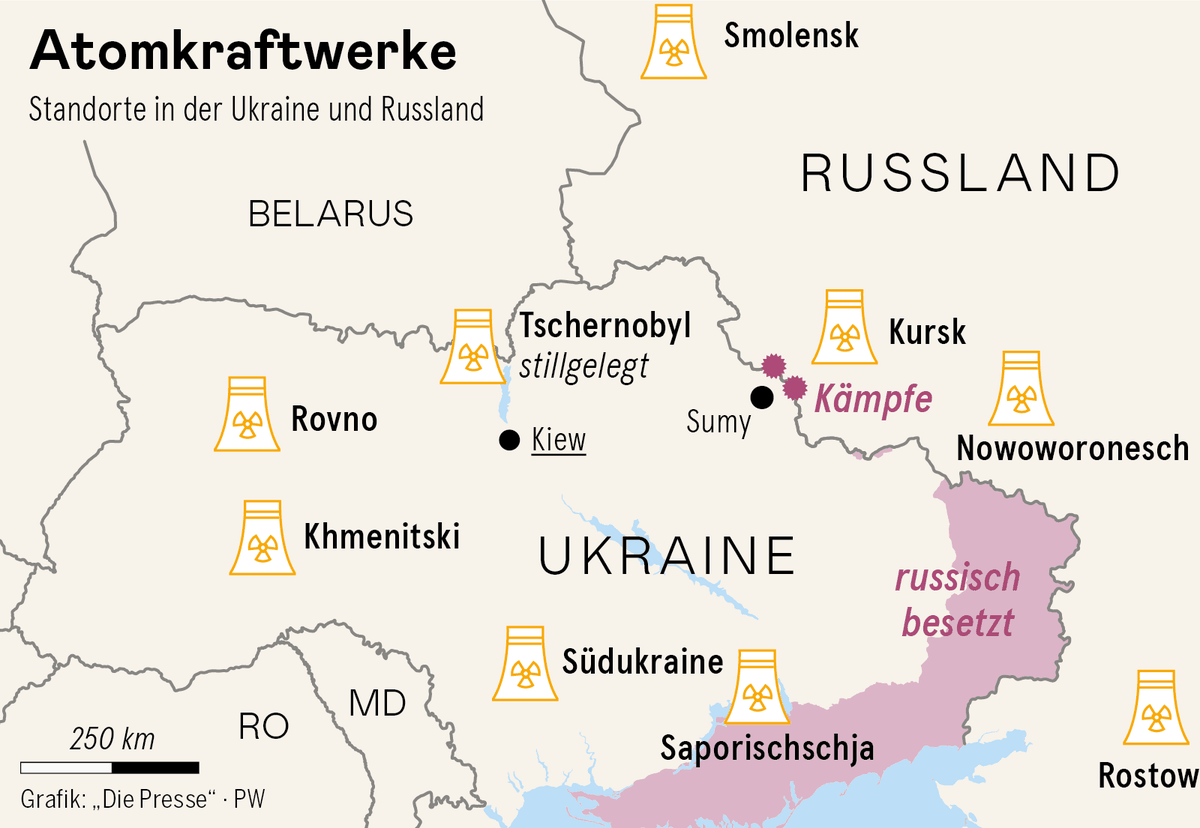 Atomkraftwerke im Kriegsgebiet: Wo jederzeit ein Unfall passieren ...
